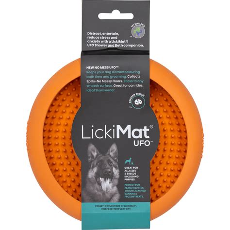 Мисочка антистресс для вылизывания для собак LickiMat UFO Orange, на ...