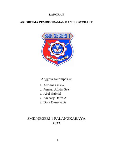 Laporan Algoritma Dan Flowchart Kelompok 4 Informatika Pdf