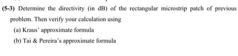 Determine The Directivity In DB Of The Chegg
