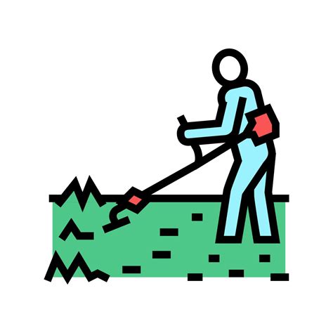 Gardener Cutting Lawn Grass Color Icon Vector Illustration 9998670