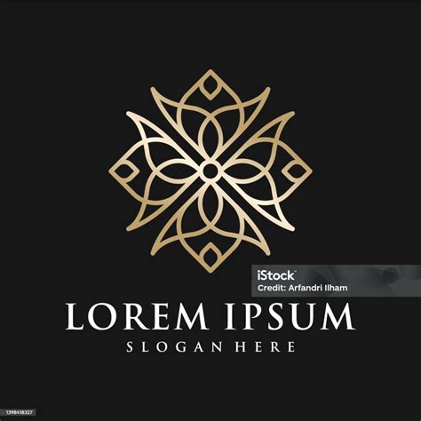 Bunga Emas Ornamen Bunga Emas Dekorasi Mewah Elegan Daun Dekoratif Hiasan Desain Vektor