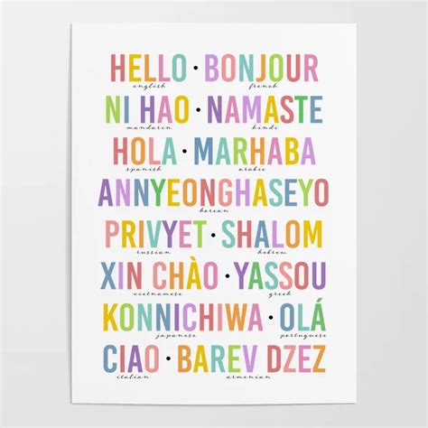 Hello In Different Languages Ii Poster Language Hi In Different