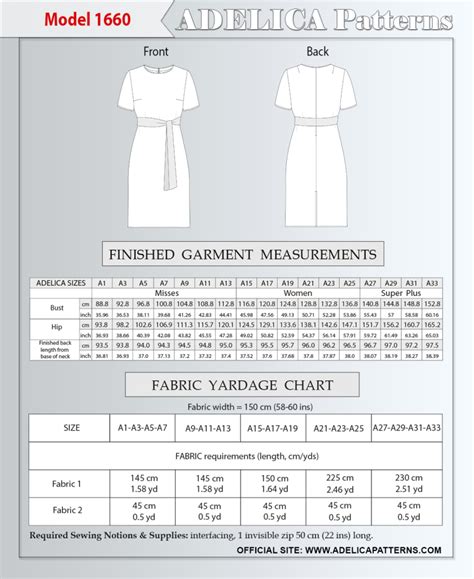 Adelica Pattern 1660 Plus Size Dress Sewing Pattern Textillia