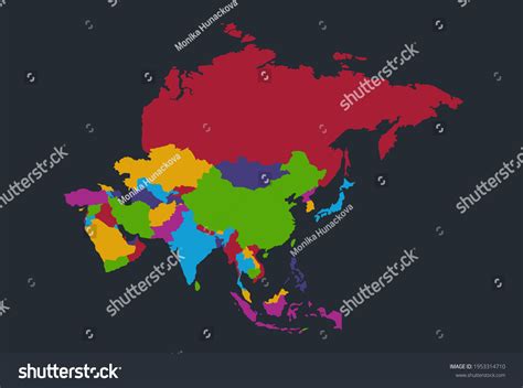 Infographics Asia Map Flat Design Colors Stock Illustration 1953314710 Shutterstock