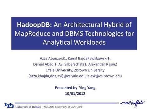 ppt hadoopdb an architectural hybrid of mapreduce and dbms