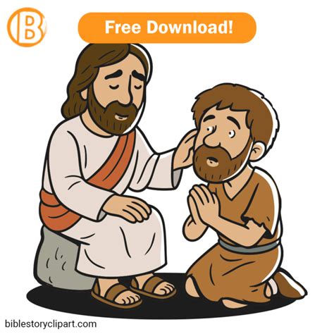 Jesus Heals Blind Bartimaeus Bible Story Clipart