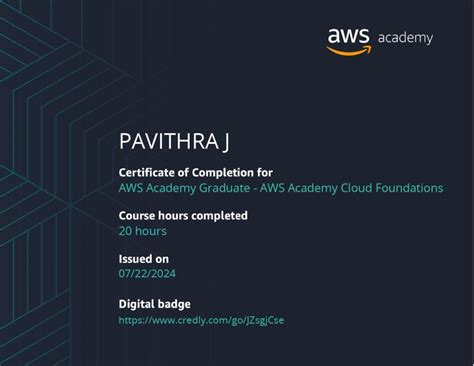 Pavithra Raman On Linkedin Aws Cloudcomputing Cloudfoundations Awsacademy Innovation
