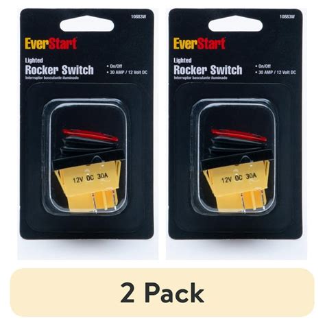 2 Pack Everstart Plus 30 Amp 12 Volt Dc Universal Lighted Rocker