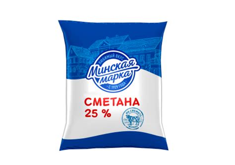 Сметана "Минская марка" 25% 400 г | ОАО «Минский молочный завод № 1 ...