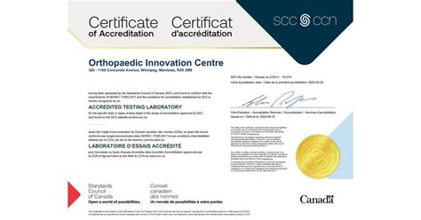 Orthopaedic Innovation Centre Attains Accreditation For 10 New Standards Revolutionizing