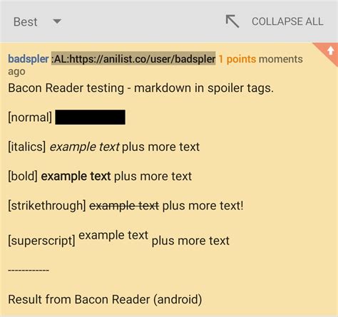 Bug Markdown Formatting Within Native Spoilers Results In Spoiler