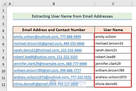 Extracting Email Addresses From Excel 4 Easy Ways Exceldemy