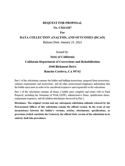Rfp C5611387 Dcao 01252024 Download Free Pdf Request For Proposal Cloud Computing