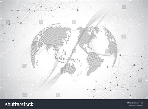 Big Data Visualization World Globe Abstract Stock Vector Royalty Free
