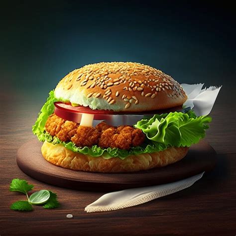 Premium Ai Image Chicken Burger