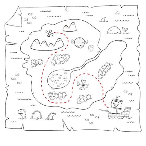Dibujos De Mapa Tesoro Pirata Para Colorear Vsun