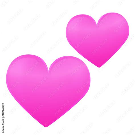 Two Pink Hearts Clip Art