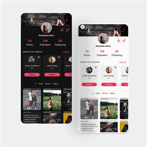 User Profile App Ui Ux Design Behance