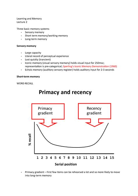 learning and memory lecture 2 learning and memory lecture 2 three basic memory systems
