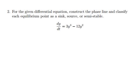 Solved For The Given Differential Equation Construct The
