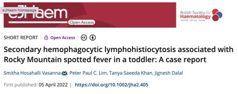 开放获取文献 与落基山斑点热相关的幼儿继发性噬血细胞性淋巴组织细胞增生症 一例病例报告 知乎