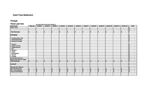 Blank Cash Flow Statement Template