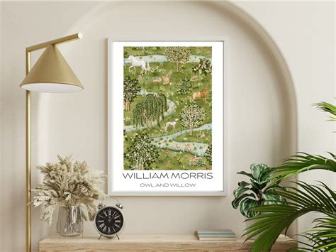 William Morris Owl And Willow Exhibition Poster Green Etsy