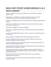 WGU C207 STUDY GUIDE MODULE 1 Docx WGU C207 STUDY GUIDE MODULE 1 2 Latest Updated Analytics