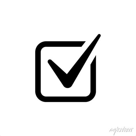 Check Mark Vector Icon Checkmark Right Symbol Tick Sign Ok Wall