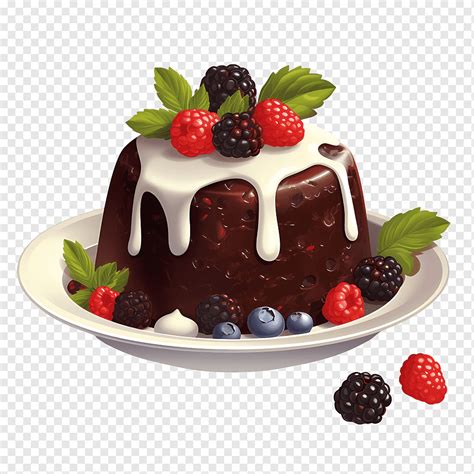 Christmas Pudding With Berries Png Pngwing