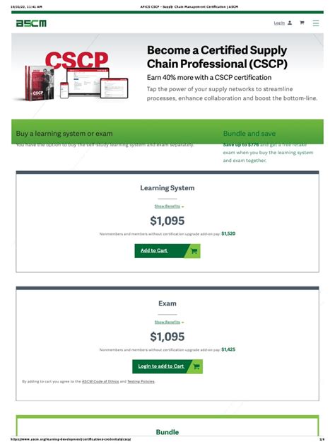 Apics Cscp Supply Chain Management Certification Ascm Brochure Pdf Supply Chain