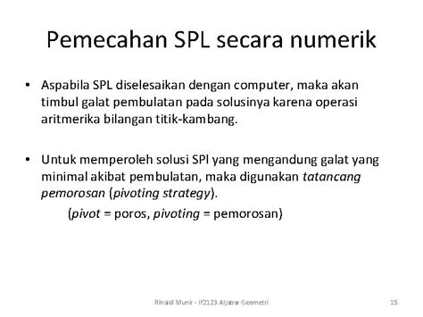 Aplikasi Metode Eliminasi Gauss Pada Metode Numerik If