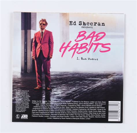 Ed Sheeran Signed Bad Habits Cd Disc Cover Jsa Pristine Auction