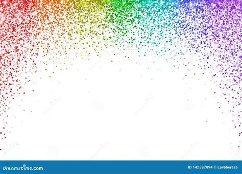 Rainbow Falling Confetti On White Background Arch Shape Vector Stock