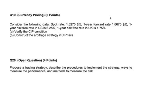 Solved Q19 Currency Pricing 6 Points Consider The