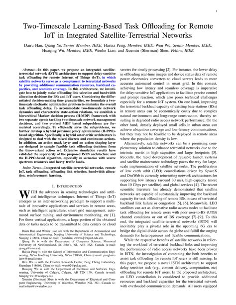 Pdf Two Timescale Learning Based Task Offloading For Remote Iot In
