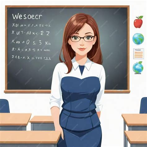 Teacher Using A Classroom Display Detailed Vector Set Premium Ai Generated Vector