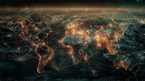 Premium Photo A World Map With Interconnected Cities And Trade Routes