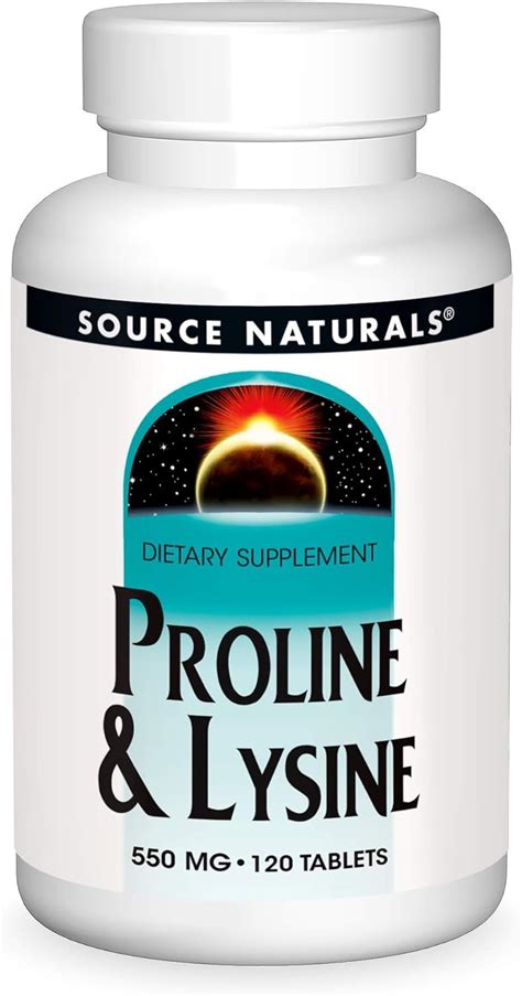 Amazon.com: Source Naturals L-proline & l-lysine, 550 mg - 120 Tablets ...