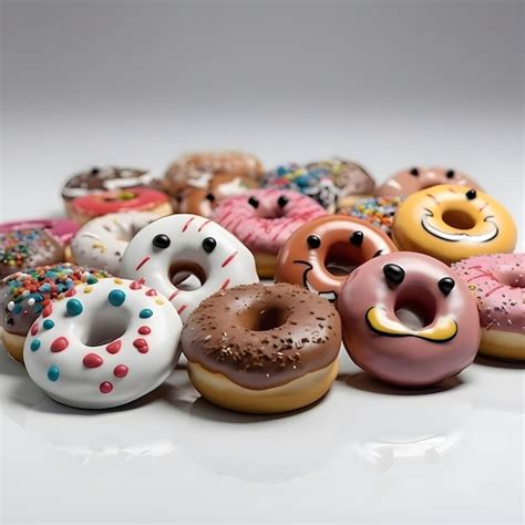 Premium Ai Image Assorted Donuts With Chocolate Frostedpink Glazed