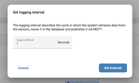 Set Logging Interval Condition Monitoring Toolkit