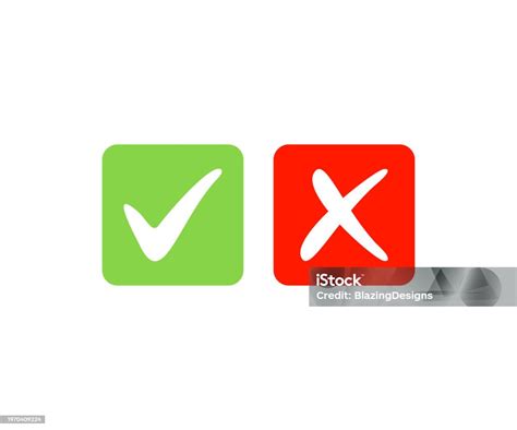 사각형 아이콘에 표시와 십자 표시를 선택합니다 플랫 색상 승인 및 거부 아이콘 체크 표시 및 교차 벡터 디자인 및 일러스트레이션 0명에 대한 스톡 벡터 아트 및 기타 이미지