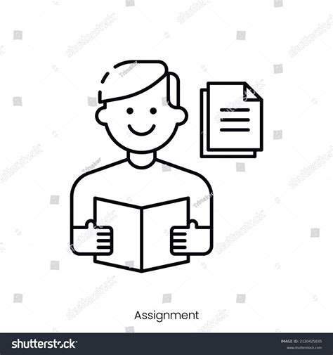 Assignment Icon Outline Style Icon Design Stock Vector Royalty Free