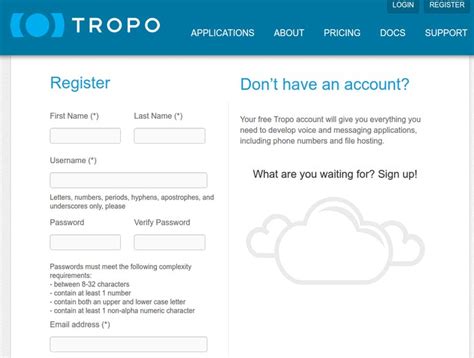 start sending sms on particle with tropo