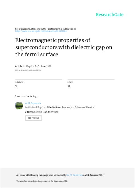 Pdf Electromagnetic Properties Of Superconductors With Dielectric Gap