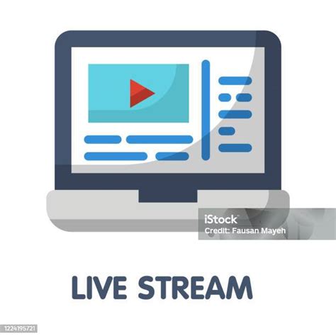 흰색 배경에 평면 스타일 디자인 일러스트의 아이콘 라이브 스트림 0명에 대한 스톡 벡터 아트 및 기타 이미지 0명 디자인 라이브 방송 Istock