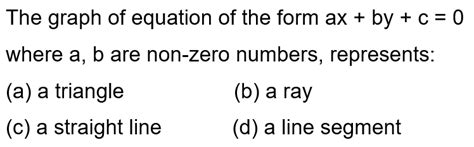 Linear Equations In Two Variables Class 09 Mcq Test 090401