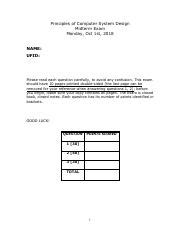 PoCSD Midterm Sample Exam Pdf Principles Of Computer System Design Midterm Exam Monday Oct
