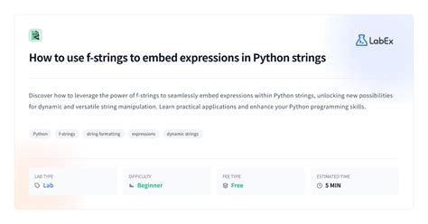 How to use f-strings to embed expressions in Python strings | LabEx