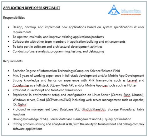 triasmitra group on linkedin applicationdeveloper